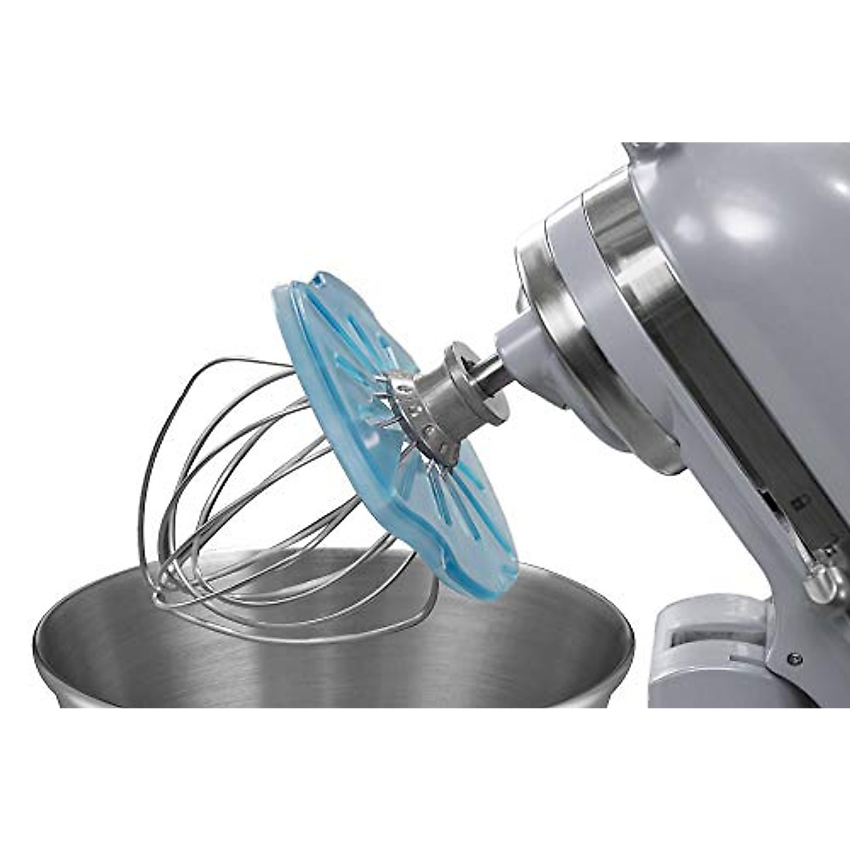 Whisk Wiper® PRO for Stand Mixers - Mix Without The Mess - The Ultimate Stand Mixer Accessory - Compatible With KitchenAid Stand Mixers (For Tilt-Head Mixers, Glass Blue)