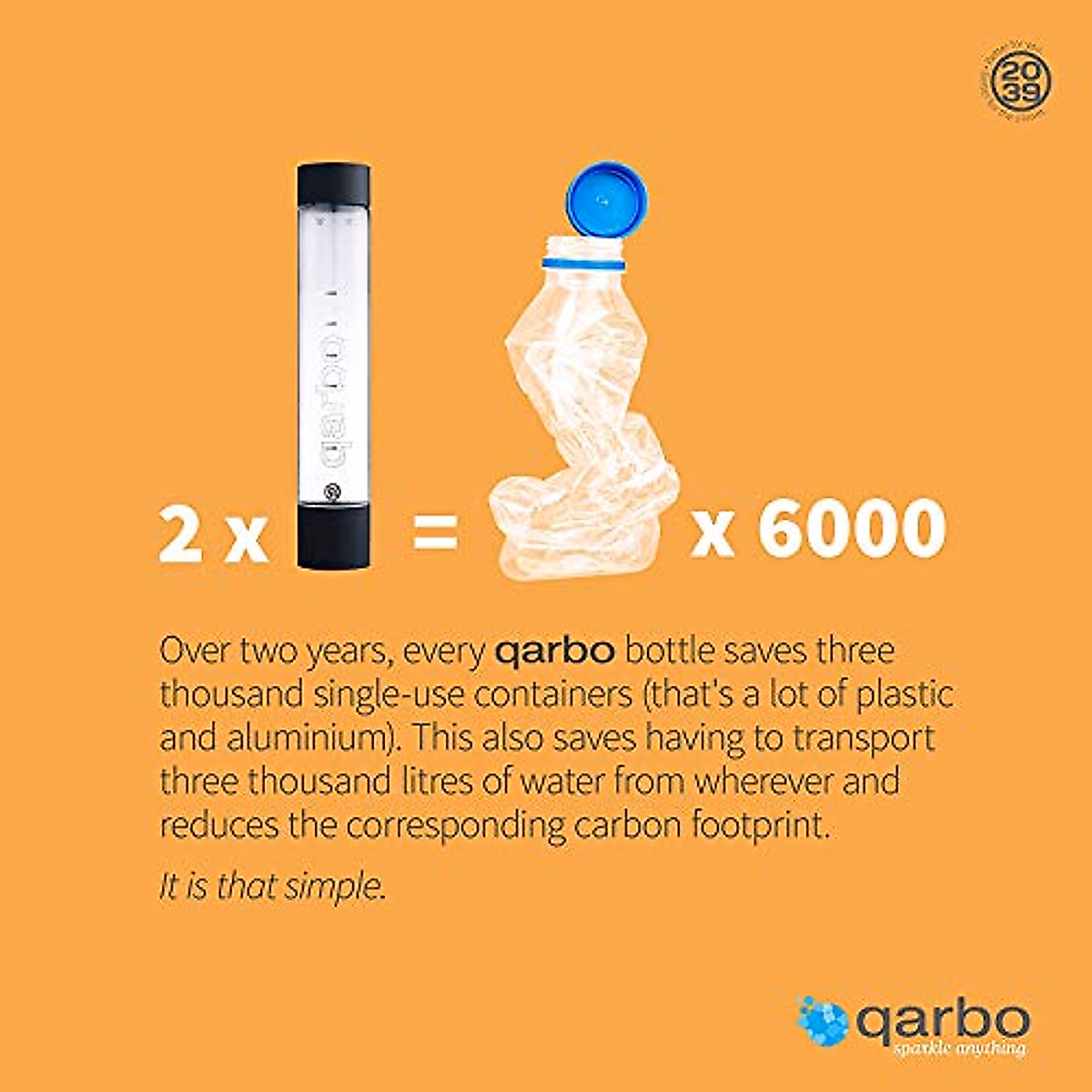qarbo sparkling water maker with 4 bottles, 3 aircharge caps and cleaning brush (Dark Bronze)