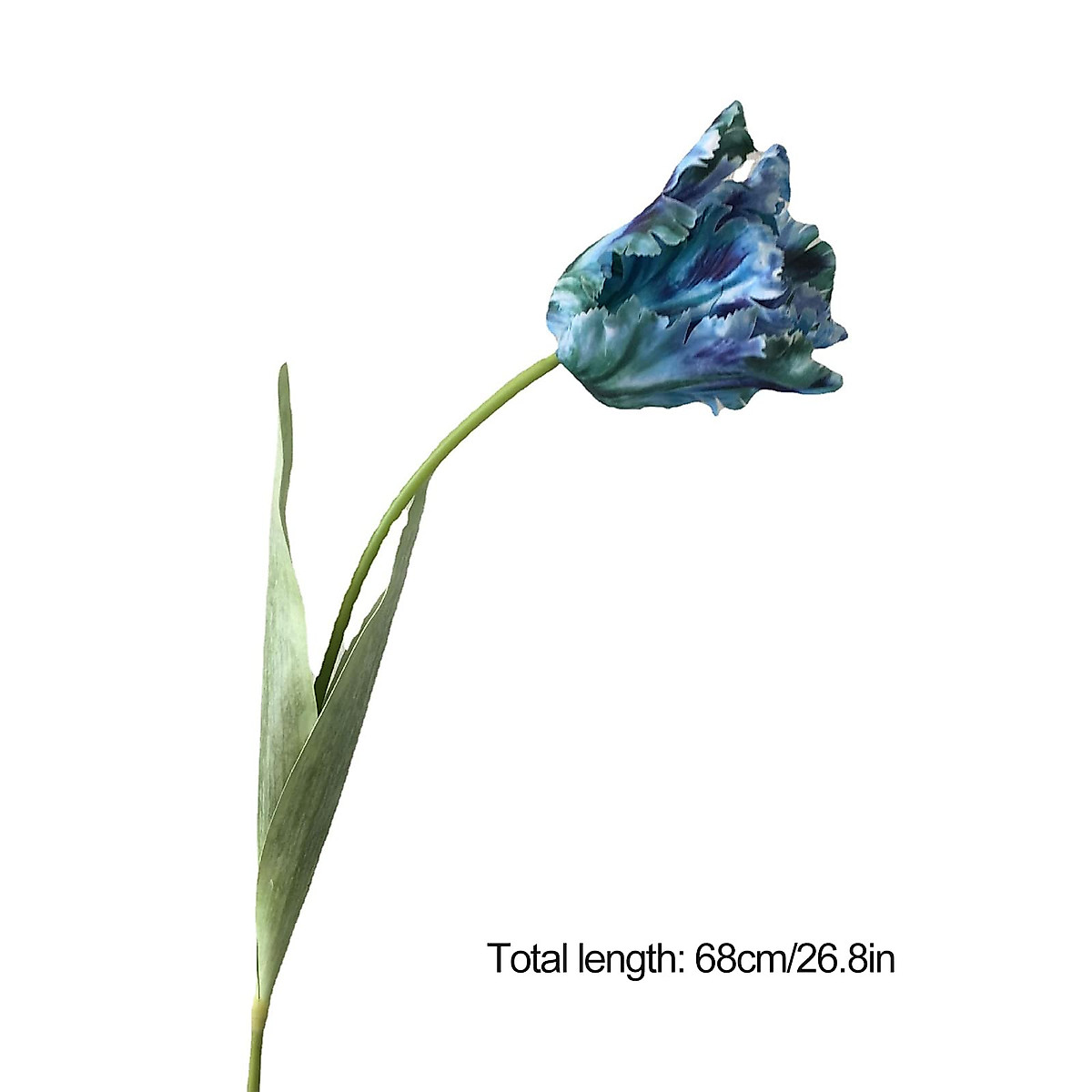 MISNODE 3PCS Artificial Parrot Tulip Flower Stems, White 27 Inch Parrot Tulip Bouquet, Single Head Silk Tulips Flower Branches for Wedding Bridal Bouquet Party Home Garden Decor