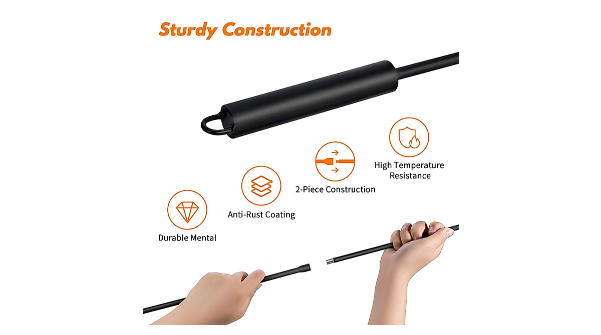 Fire Pit Poker for Fireplace Outdoor - IRIIJANE 32'' Wrought Iron ...