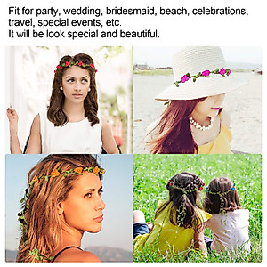 Awpeye 18PCS Multicolor Flower Crown Floral Wreath Headband Floral Crown Garland Headpiece Wedding Festival Party
