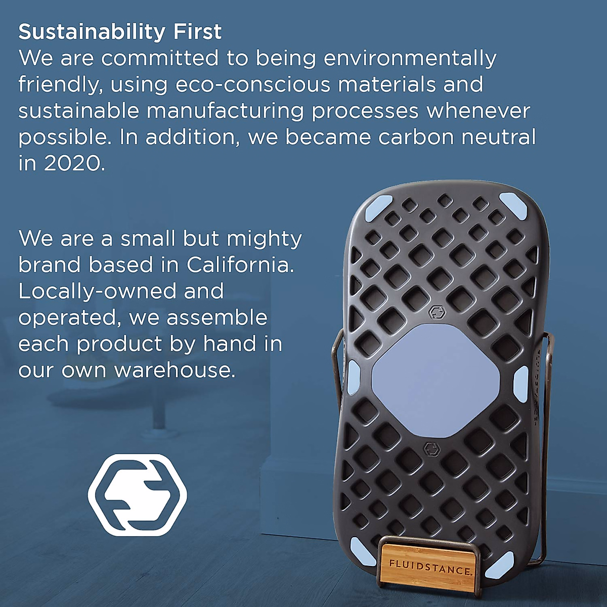 FluidStance Plane Standing Desk Balance Board - 360 Degree Rocker Board for Balance, Fatigue, and Desk Exercise - Sustainably Made, Anti Slip Wobble Balance Board - Premium Standing Desk Accessories