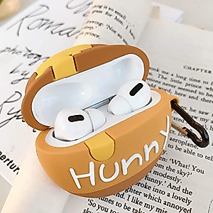 Cute Case Compatible with Apple AirPods Pro Cartoon Anime Cool Kawaii Food Cover Silicone Shell Anti-Fall Cases for New Apple AirPods 2019 for Men Women (AirPods Pro, Hunny)
