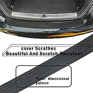 Ajxn 1 PC Car Rear Bumper Protector 35"*2.75", Car/SUV Universal Rubber Anti-Scratch Trunk Exterior Accessories（Black #1）