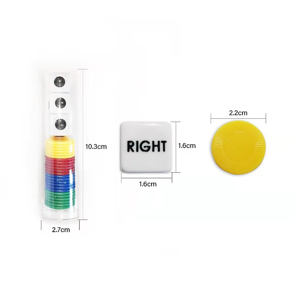 JHFY Left Right Center Dice Game Prime Set Bundle- 2 Pack Assorted Colors