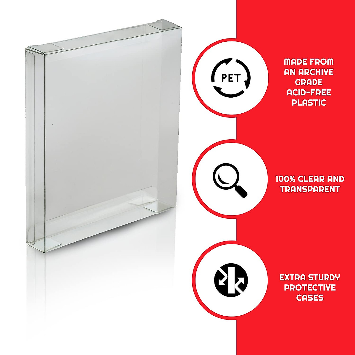 NES classic edition • NES Cartridge Case •Protector Compatible with Nintendo NES Games Cartridge - 0.40MM Thick, compatible for Legend of Zelda, Mario Bros, Mega Man, Metroid, Super Mario (Pack of 25)