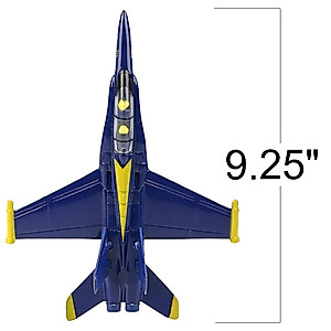 ArtCreativity Jumbo Diecast F-18 Blue Angel Jets with Pullback Mechanism, Set of 2, Diecast Metal Jet Plane Fighter Toys for Boys, Air Force Military Cake Decorations, Aviation Party Favors