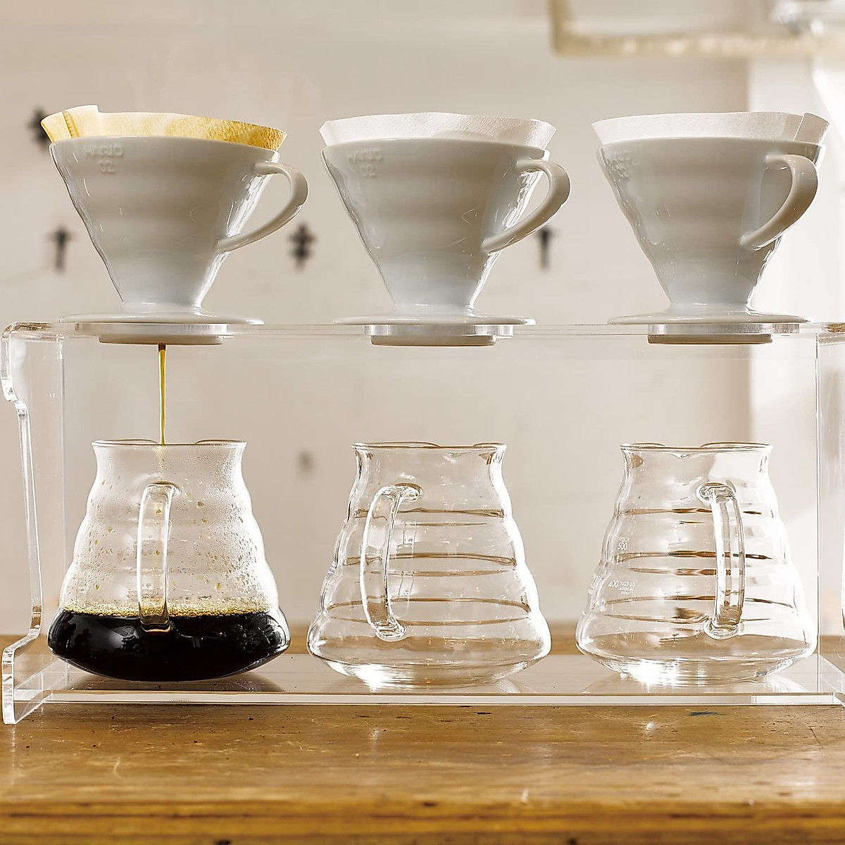 Hario V60 Ceramic Coffee Dripper Pour Over Cone Coffee Maker Size 02, White