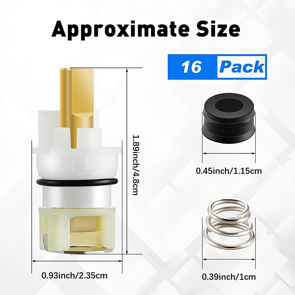 Honoson 16 Pieces Rp25513 Faucet Stem Replacement Faucet Repair Kit with Rp4993 Seat and Spring, 8 Cartridge for Bathroom Kitchen Lavatory