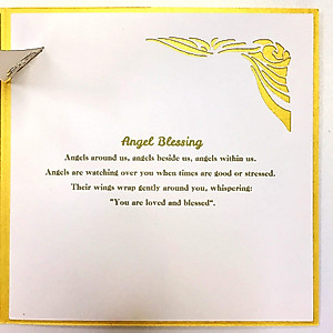 Dekali Designs Guardian Angel Pop Up Card - 3D Get Well Card, Funeral, Bereavement, Memorial, Christmas with Angel Blessing/Quote