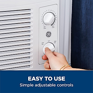 GE Window Air Conditioner 5000 BTU, Efficient Cooling For Smaller Areas Like Bedrooms And Guest Rooms, 5K BTU Window AC Unit With Easy Install Kit, White