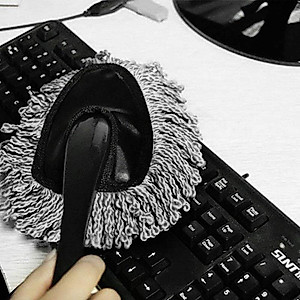 Shopping GD Multi-Functional Car Duster Cleaning Dirt Dust Clean Brush Dusting Tool Mop Gray Car Cleaning Products