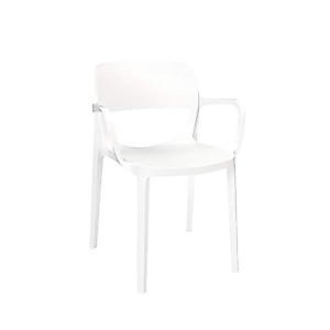 HON Basyx Prodigy Commercial-Grade 2-Pack Stackable Arms, Indoor & Outdoor Chair, White