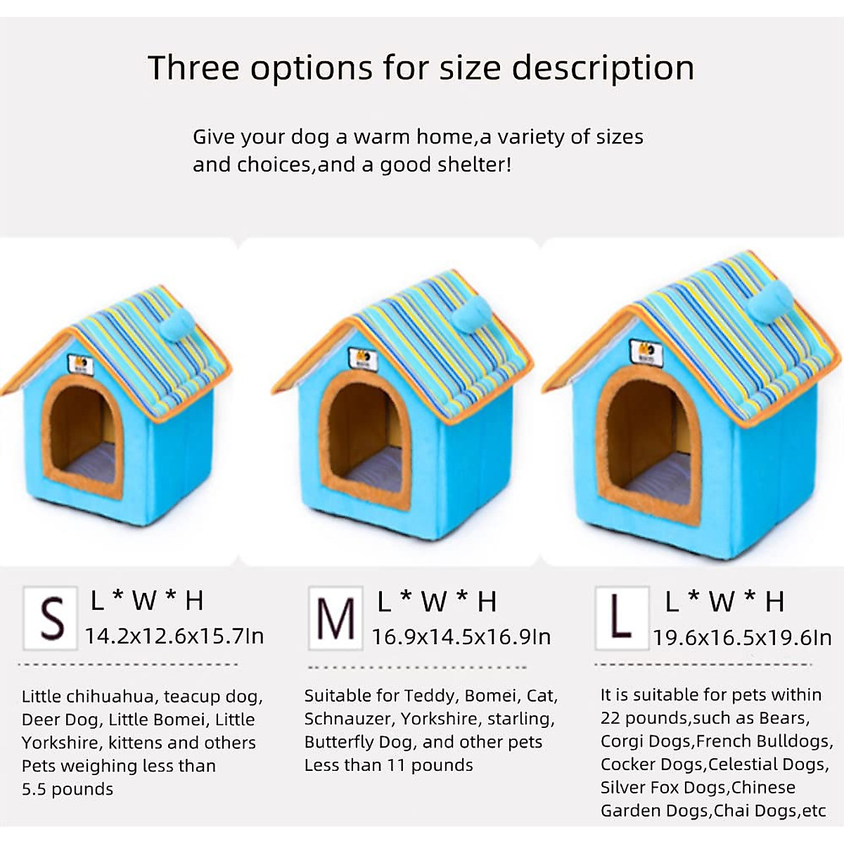 SHIZLIN Warm and Comfortable Dog Cat House Removable and Washable Dogs Cats Cave Plush Dog Cat Bed(Pink,Medium)