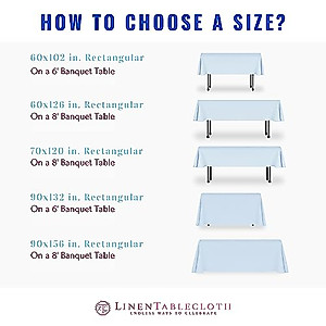 LinenTablecloth 90 x 132-Inch Rectangular Polyester Tablecloth with Rounded Corners, White