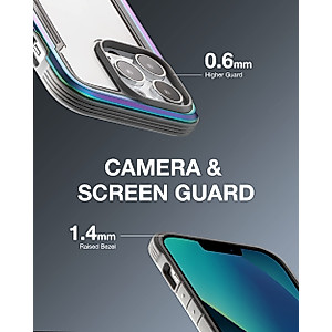 RAPTIC Shield for iPhone 13 Pro Case, Shockproof Protective Clear Case, Military 10ft Drop Tested, Durable Aluminum Frame, Anti-Yellowing Technology Case for iPhone 13 Pro, Iridescent