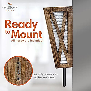 Autumn Alley Farmhouse Decor Rustic Hand Towel Holder - Farmhouse Towel For Bathroom Wall, For Kitchen Wall With Wooden Storage Add Charm to Your Rustic Bathroom Hand Towel Rack and Shelf Decor, Brown