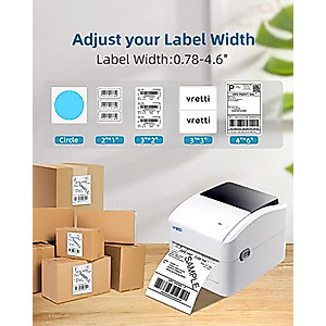 vretti Thermal Label Printer with 1 fanfold (250pcs) 4x6 Shipping Label for Shipping Packages Small Business