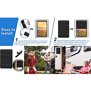 DAIKOU RV Door Window Shade, Foldable Velcro Blackout Cover, UV Rays Protection Camper Trailer Fits for Most Interior Waterproof Thickened Oxford Fabric Black