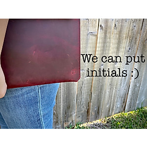 LUCASGIFT Compatible with MacBook Pro/Air 13" 15" 16" LEATHER LAPTOP SLEEVE, Leather Laptop Case, Personalized Laptop Sleeve, Leather Computer Case, Envelope Sleeve, Monogrammed gifts her him