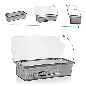 DOITOOL Drawer Organizer With Lid And Drainer Chopsticks Drain Storage Box Flatware Tray with Lid Chopsticks Storage Holder for Chopsticks Fork Flatware Tableware Dust- proof Dinnerware Holder