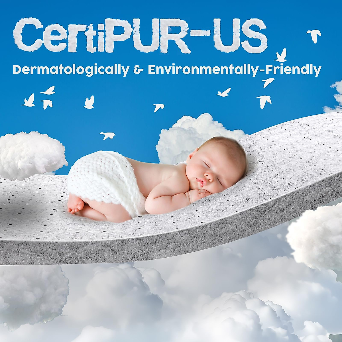 BedsPick Memory Foam Mattress Topper Queen 2 Inch, Foam Mattress Pad, Super Soft Queen Size Bed Toppers with Ventilation Holes