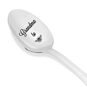 Grandma gifts - Grandma to Be (Bee) - Pregnancy announcement - Baby Shower gifts - Stainless Steel Spoons - gifts for women - 60th Birthday gifts - Funny gifts - pregnancy reveal - 7 Inches