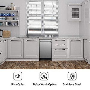 Galanz GLDW09TS2A5A Built in Dishwasher, 9 Place Setting, 18 Inch, 6 Cycles, 3 Options, Stainless Steel