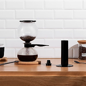 Bodum 34 oz Pebo Vacuum Coffee Maker, High Heat Borosilicate Glass, Black