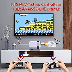 Classic Mini Retro Game Console,Classic Game System Built 620 Video Games and 2 Wireless Controllers,AV and HDMI Output,Plug and Play.