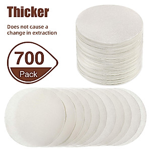 2 Pack 700 count Coffee Filter Paper Replacement Filters with Filter Holder White Round Disposable Paper Filters for DIY Coffee Compatible with The AeroPress Coffee and Espresso Maker (Black)