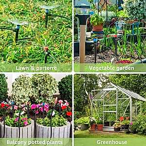 Bonviee 100FT Drip Irrigation Kit, Quick-Connect Garden Watering System for Outdoor Plants with 1/4 inch Blank Tubing Adjustable Emitters Sprinkler for Raised Bed Lawn Greenhouse Flower Pot