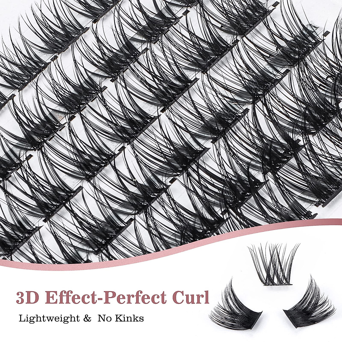SWINGING Lash Clusters 150 Pcs Lashes Cluster Eyelash Extensions Eyelash Clusters Natural Look Wispy Lashes D Curl 9-14mm Cluster Lashes Individual Lashes Thin Band & Soft (MixAB-150)