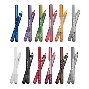 Linble Jumbo Glitter Eyeliner Pencils - 12 Metallic Colors Eyeliners & Eyeshadow Pencil Set, Natural Long Lasting Hypoallergenic Eye Makeup