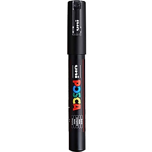 Posca Marker 1M in Black, Posca Pens for Art Supplies, School Supplies, Rock Art, Fabric Paint, Fabric Markers, Paint Pen, Art Markers, Posca Paint Markers