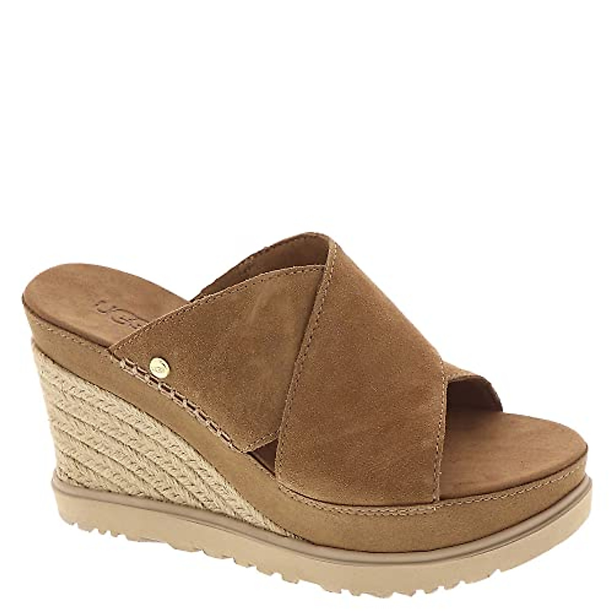 UGG Women's Abbot Slide Wedge Sandal, Chestnut, 9.5
