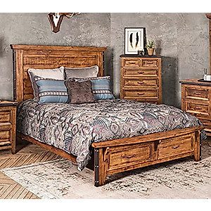 Sunset Trading Rustic City Queen Bed, Natural Oak