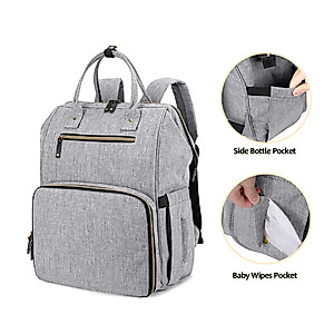 Damero Breast Pump Backpack, Pumping Bag with Laptop Sleeve and Multiple Pockets, Fits Most Brands Breast Pumps and Cooler Bag, Gray, Patent Design