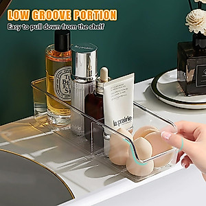 CYEAH 3 Pcs Tea Bag Organizer, 11 x 3.5 x 3 in Clear Tea Bag Holder Oragnizer, PET Tea Bag Storage Organizers, Drink Mix Packet Organizer for Sugar Packet Coffee Condiment Spices Countertop Cabinet