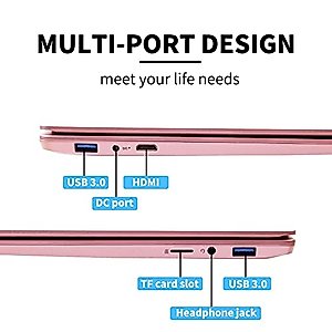 【Win11/MS Office2019】 15.6inch FHD Large Screen high Performance Laptop high Speed Celeron N5095(2.0Ghz) CPU 16G RAM+512GB SSD High capacity battery Notebook PC with Backlit keyboard(512G, Rose Gold)