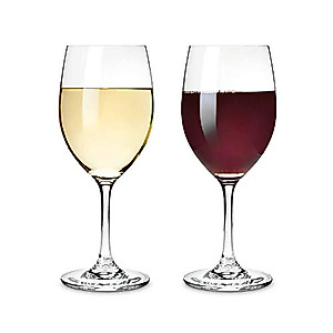 True Stemmed Wine Glasses, Lead-Free Crystal Glassware for Red and White Wine, Dishwasher Safe, Set of 4, 14 Oz