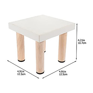 Yardwe 1pc Solid Wood Small Flower Stand Wooden Flower Shelf Garden Plant Pot Riser Succulent Planter Holder Cat Outdoor Planter Stand Bonsai Holder Heavy Office Small Plant Stand White