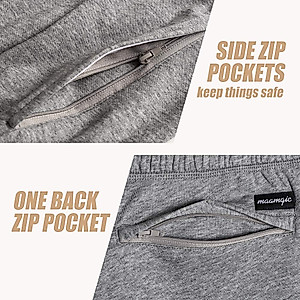 maamgic Mens Athletic Gym Shorts 5.5" Elastic Waist Casual Pajama Pocket Jogger Men Workout Short Pants Light Grey Shorts Medium