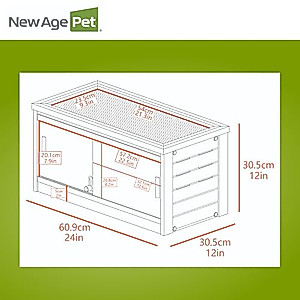 New Age Pet ECOFLEX 24-Inch Mojave Reptile Lounge in Grey - Durable Wood Plastic Composite Habitat with Ventilated Side Panels, Removable Sliding Glass Doors, and Mesh Screen Top