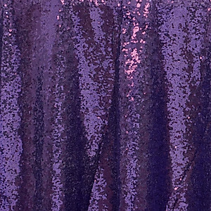 Tableclothsfactory Luxury Collection Duchess Sequin Rectangle Tablecloth 90 x 156 - Purple