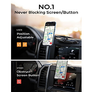 LISEN for MagSafe CD Phone Holder for Car Mount [Angle Adjustable] Magnetic Phone Holder for iPhone Magsafe Car Mount CD Slot Hands Free CD Player Phone Mount for iPhone 15 Pro Max Plus Galaxy