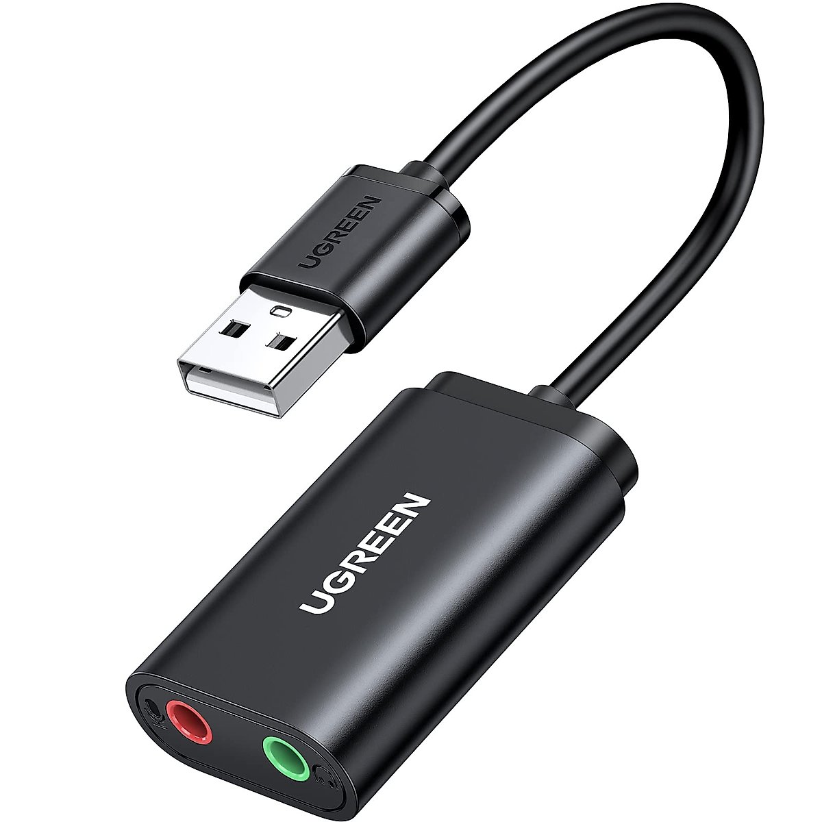 UGREEN External USB Sound Card Jack USB Adapter for Computer, PS5, PS4, USB Audio Stereo Adapter External Sound Card (Black)
