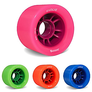 Bont Skates - Evolve Speed Skate Wheel - Indoor Roller Skate Wheels - Rollerskate Wheels - 88A 94A 96A 98A - Blue Pink Green Orange - Set of 4 (Blue 88A)