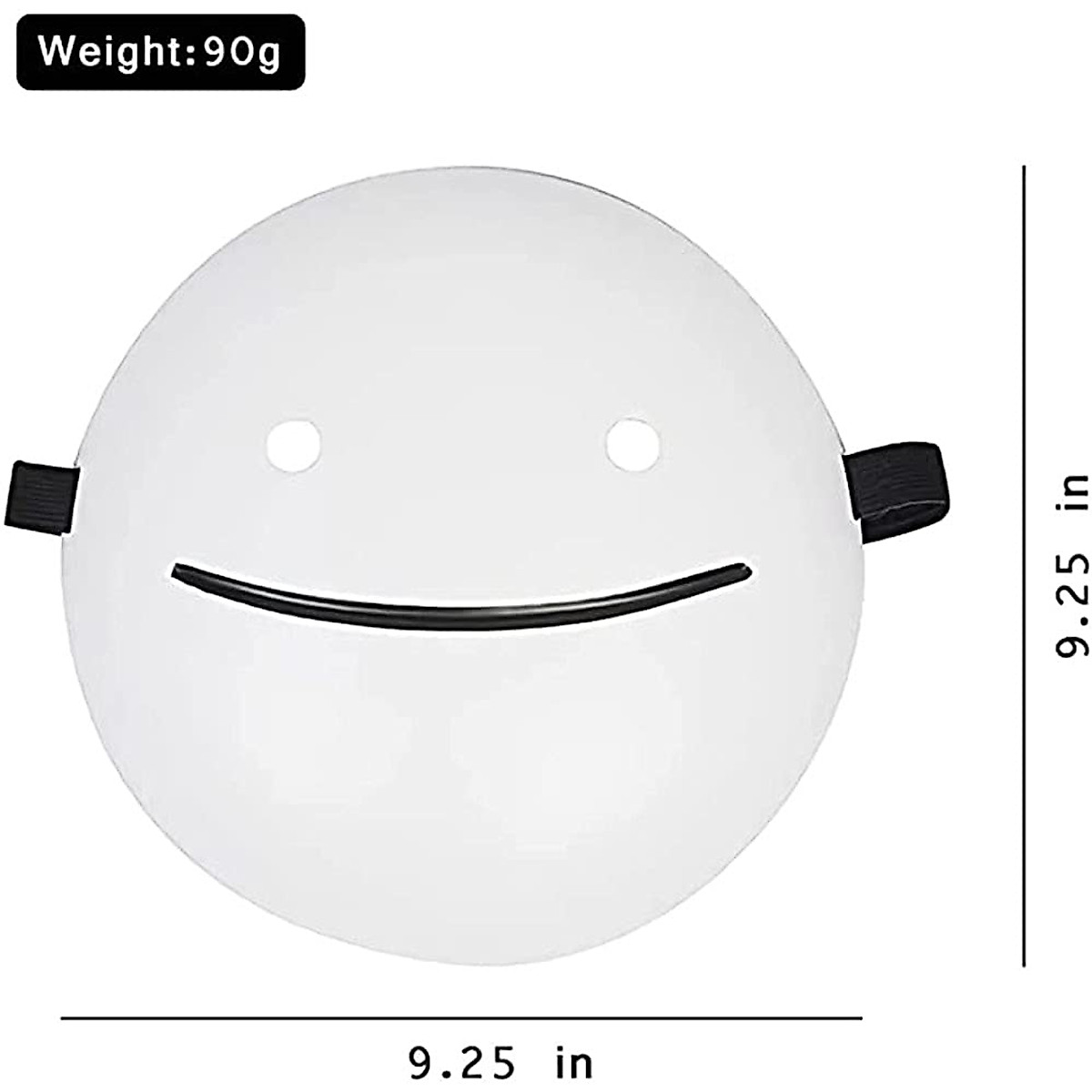 Unisex Halloween Dream Mask Anime White Smile Dream Masks Full Face Mask Helmet Cosplay Props Party Accessories, 9 inch