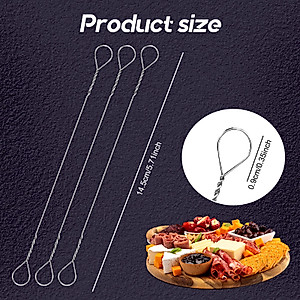 Nuanchu 10 Pcs Cheese Slicer Wire Replacement Cheese Cutter Wire for Block Cheeses Butter Cutting Polished Marble Cheese Slicer Board Wire (Style 1)